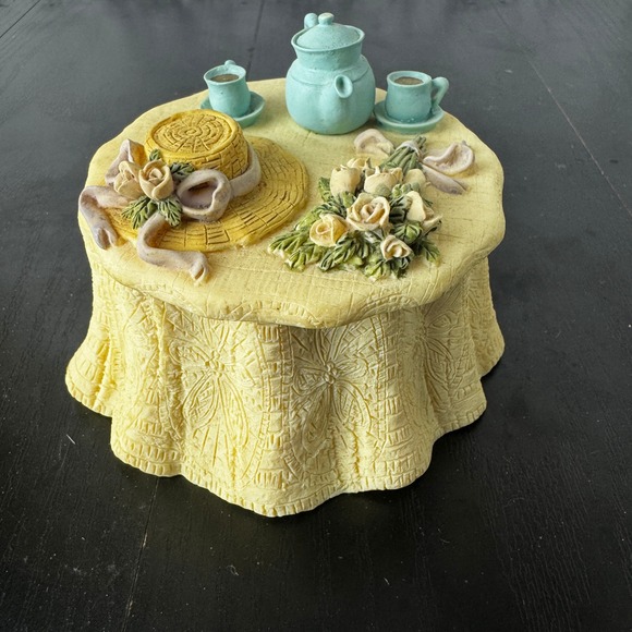 Dezine LTD | Accents | Dezine Ltd Table Tea Set Trinket Box W Hat Roses ...